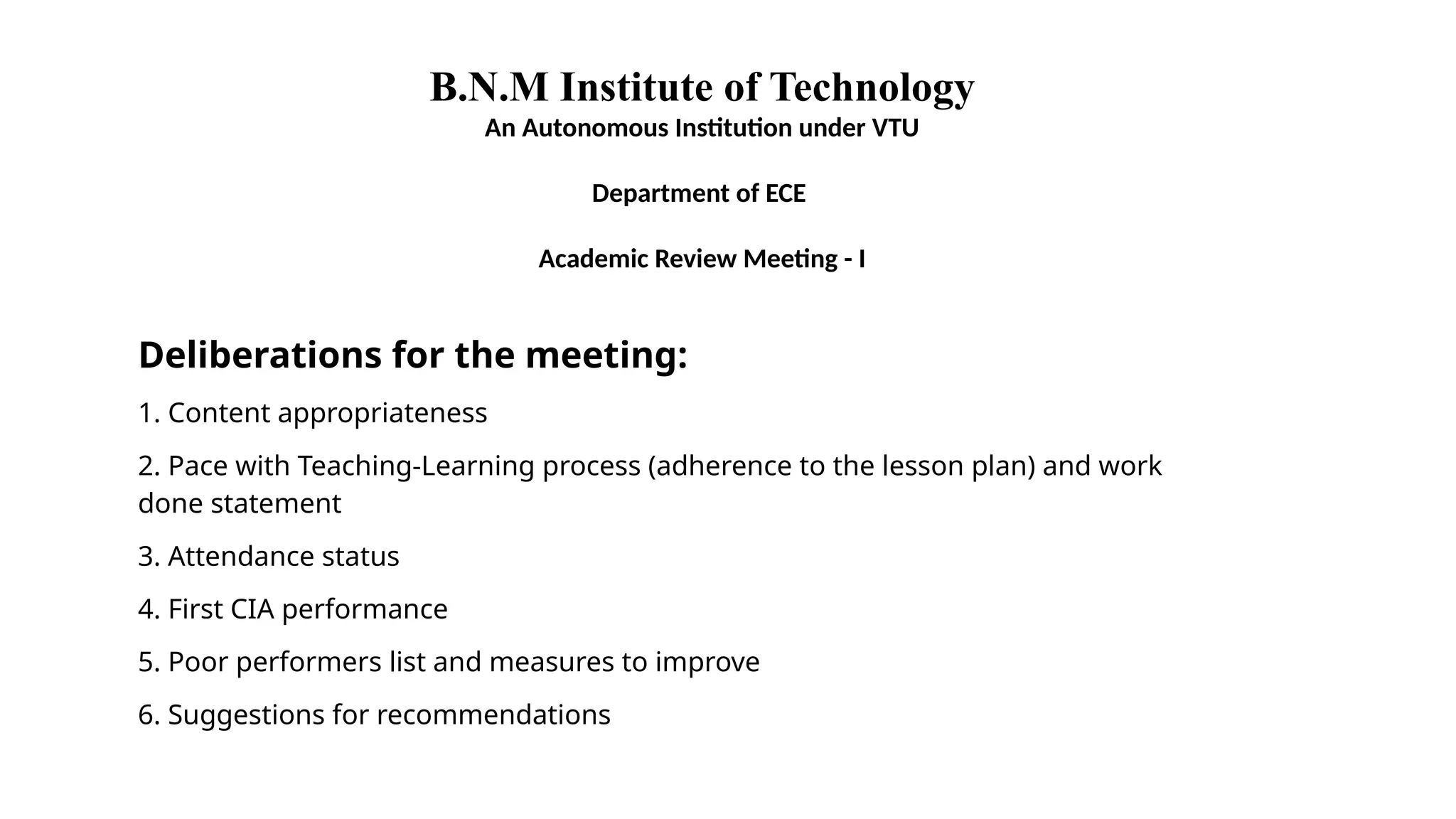 Academic Review Meeting I-1.pptx of subj | PPTX