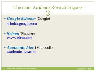 Academic Search Engines | PPT