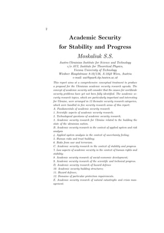 Academic Security for Stability and Progress | PDF | Science