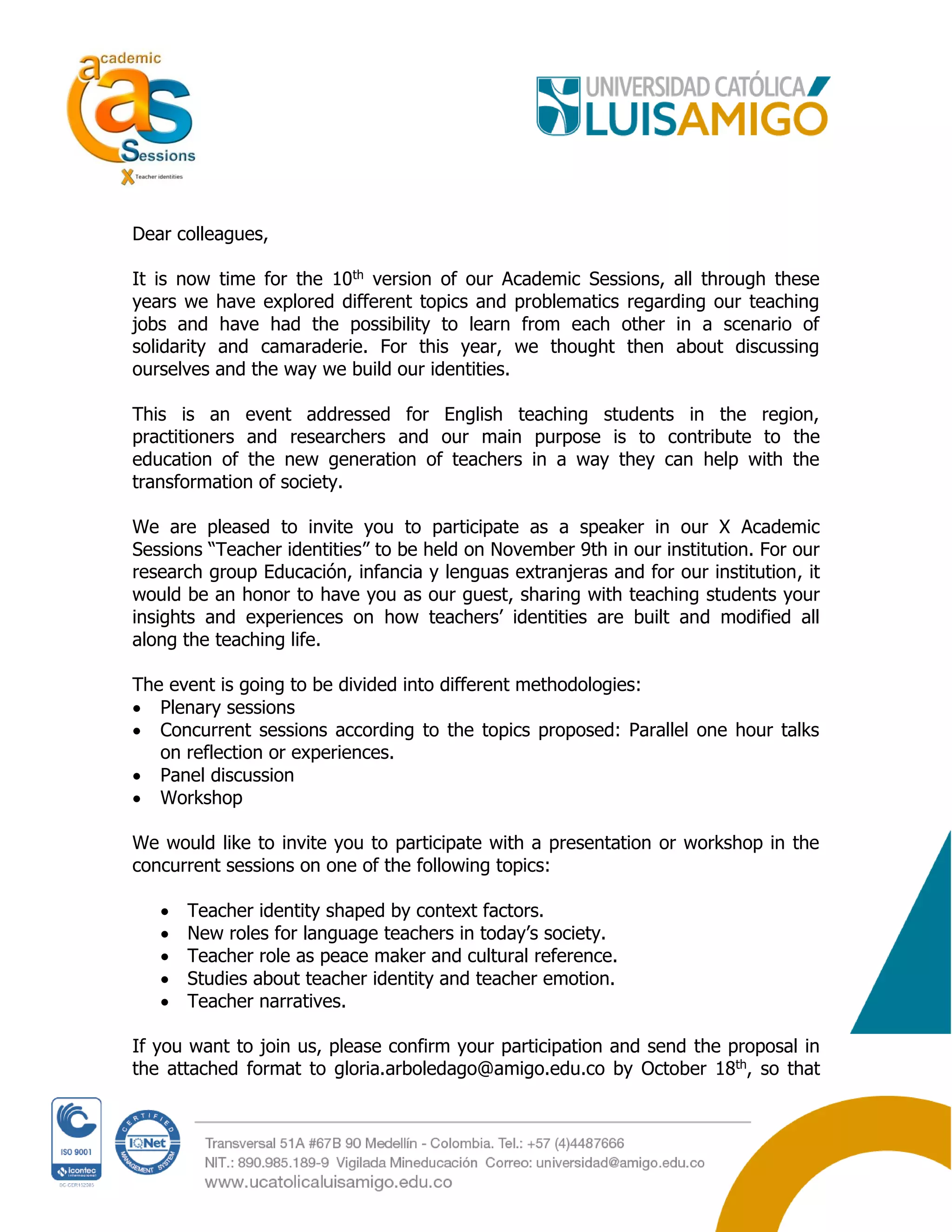 Academic sessions x invitation | PDF