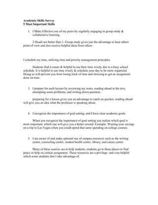 Academic skills survey | DOC