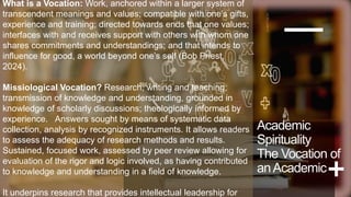 Academic Spirituality 3: Vocation as an Academic | PPT