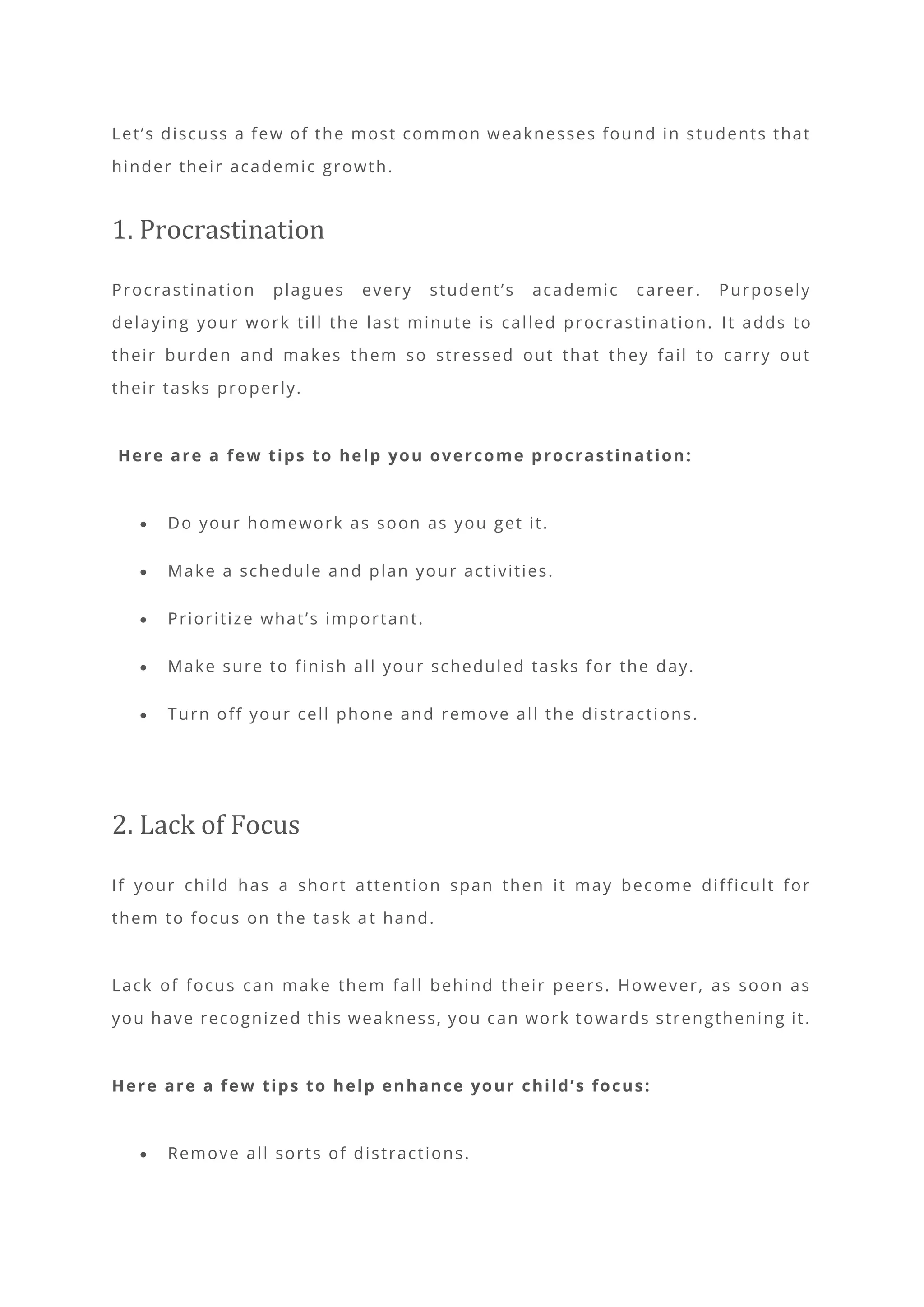 Academic strengths and weaknesses of students | PDF