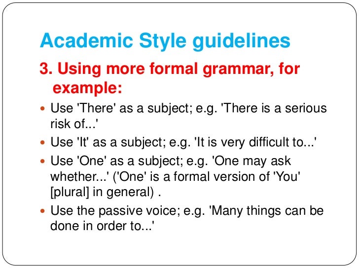 Academic style