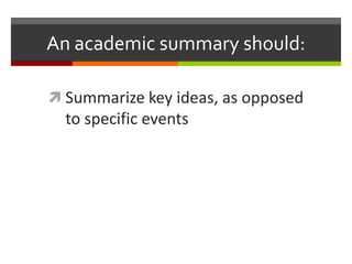 Academic summary | PPT