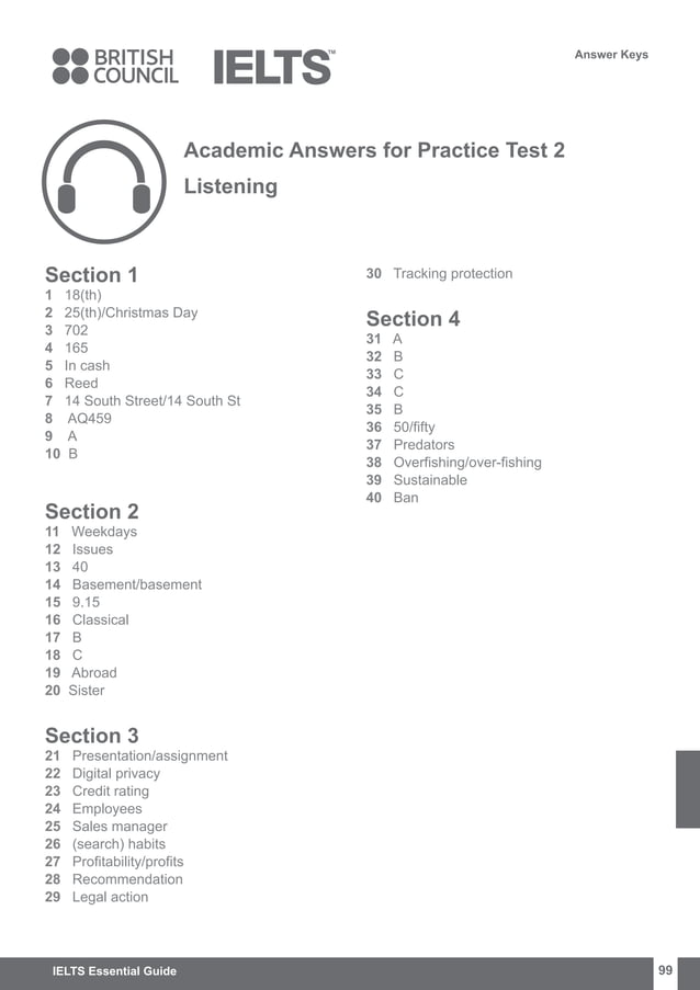 Academic test 2 answer keys | PDF