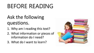 Structure of Academic Text/ Before, During and After Reading | PPTX