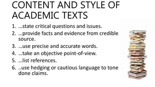 Structure of Academic Text/ Before, During and After Reading | PPTX