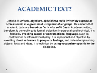 Academic text | PPT