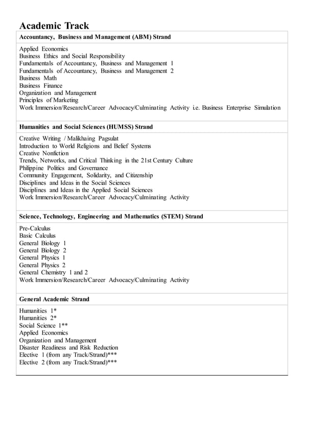 Academic track | PDF