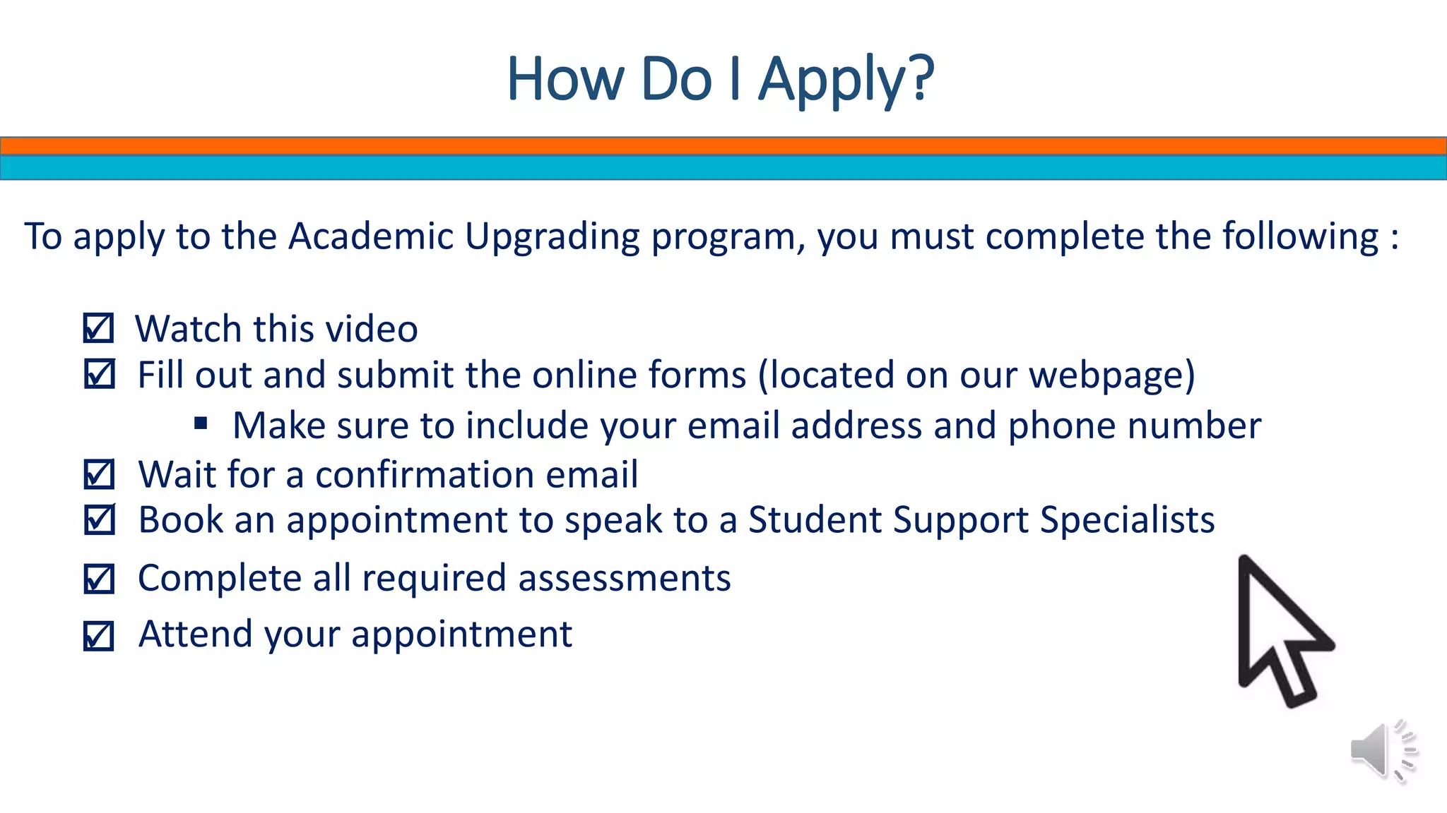 Academic Upgrading at Sheridan | PPTX