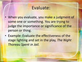 Academic vocabulary | PPTX