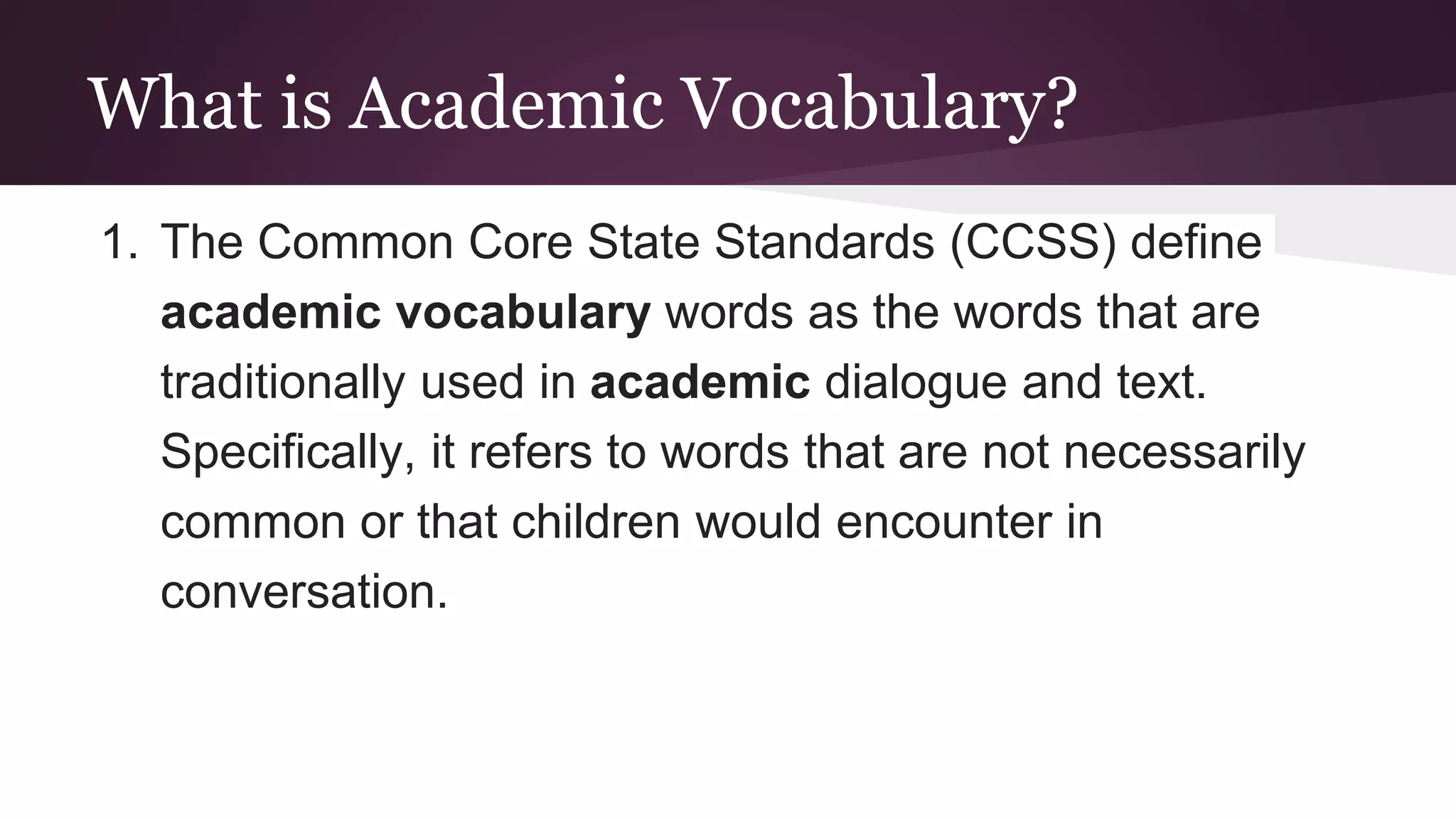 Academic vocabulary | PPTX