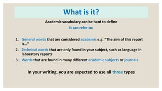 Academic vocabulary | PPTX