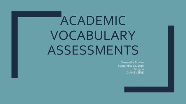 Academic vocabulary assessments | PPTX