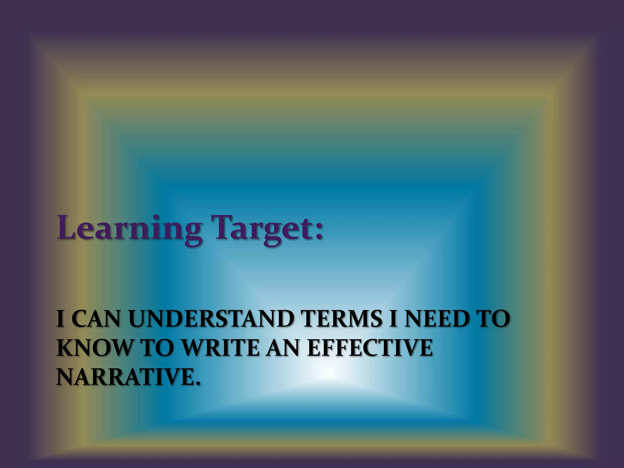 Academic Vocabulary for Narrative Writing | PPTX