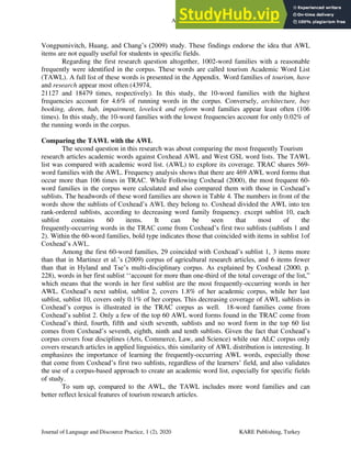 Academic Vocabulary In Tourism Research Articles A Corpus-Based Study ...