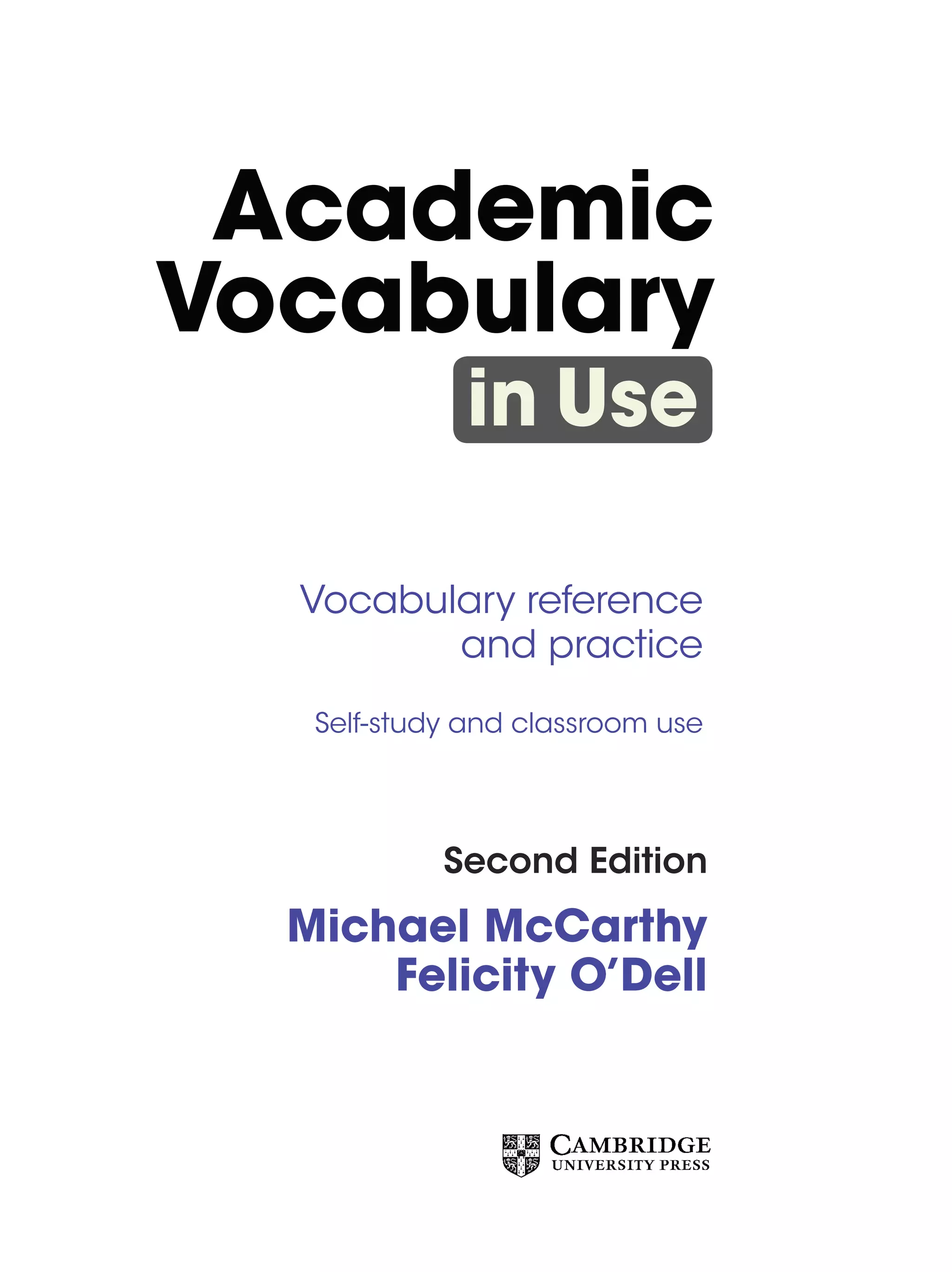 Academic vocabulary in use second edition | PDF | Education
