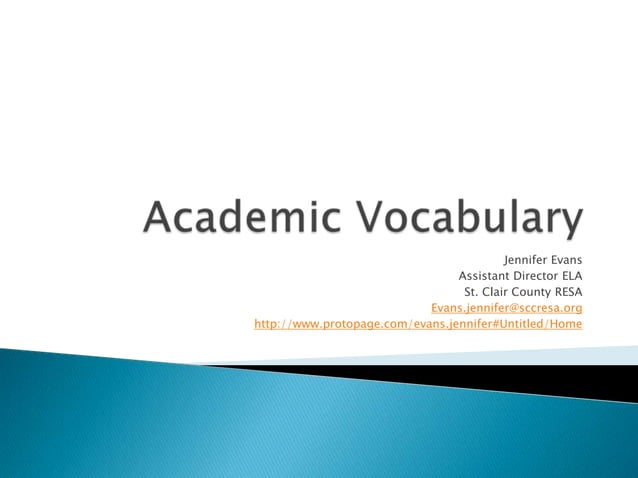 Academic vocabulary lesson plan | PPTX | Education