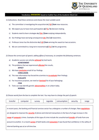 Academic word list ielts | PDF