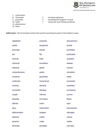 Academic word list ielts | PDF