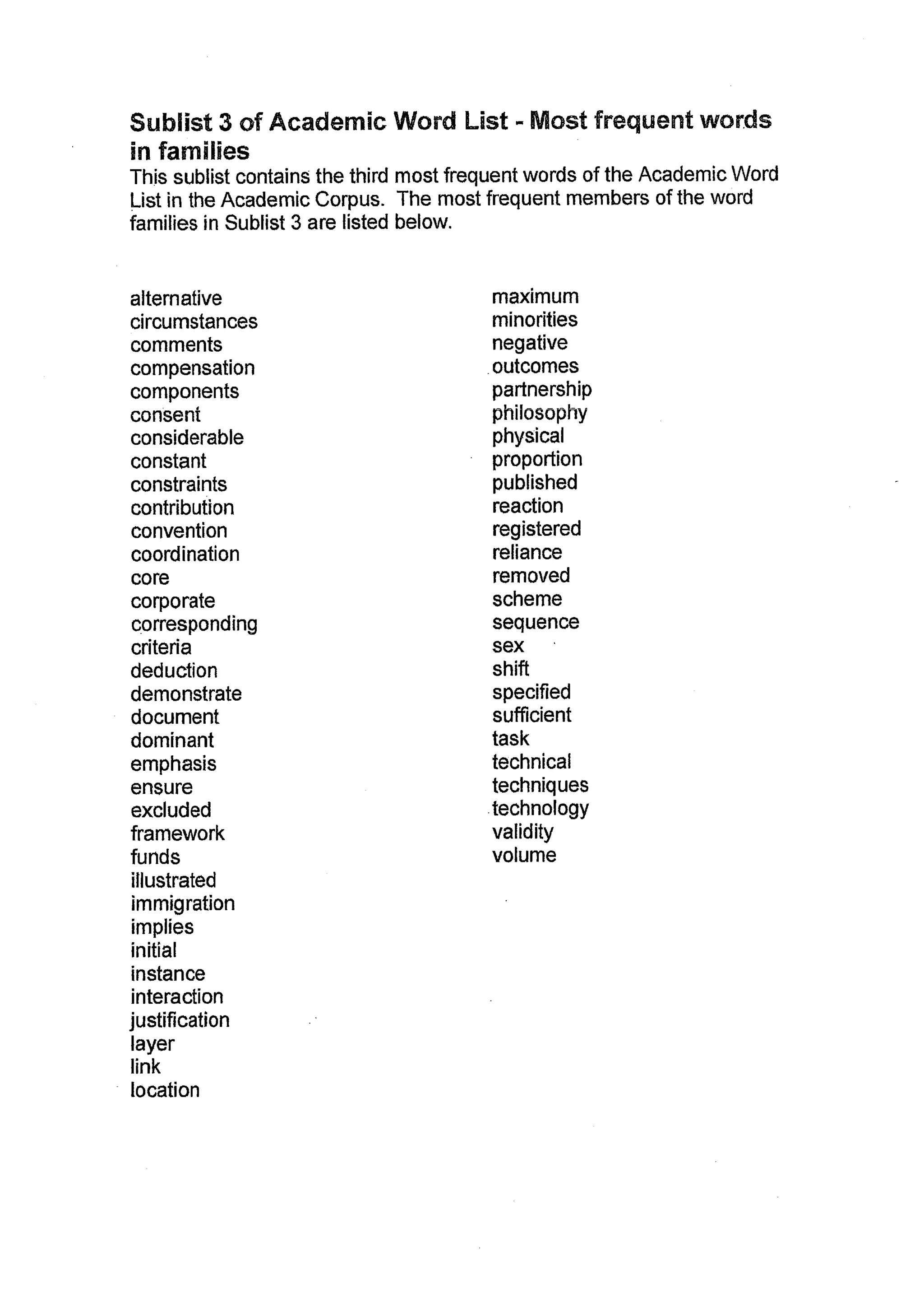 Academic word lists | PDF