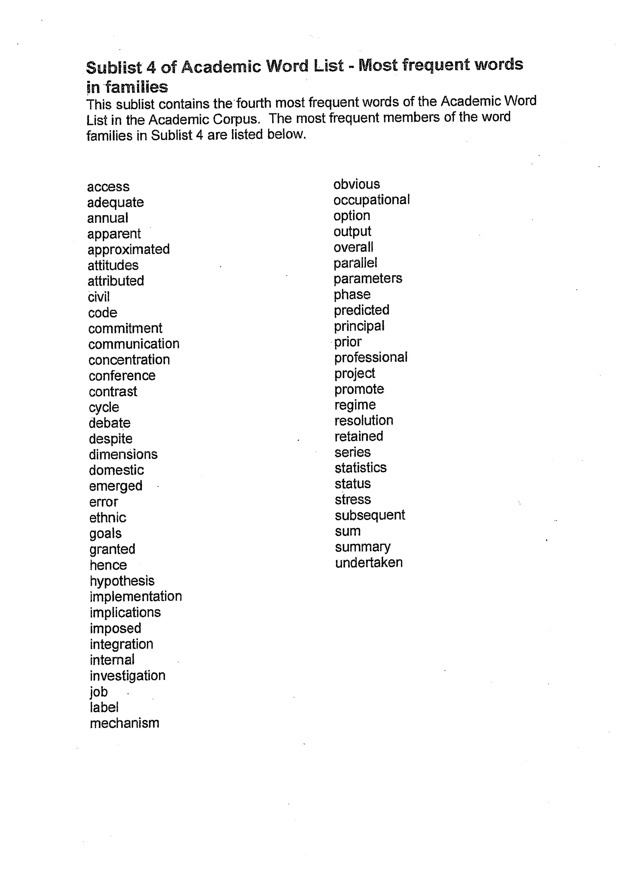Academic word lists | PDF