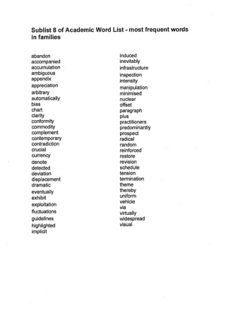 Academic word lists | PDF