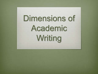 Academic Writing | PPTX