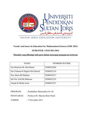 Pendekatan Pengajaran - Penulisan Isu | DOC