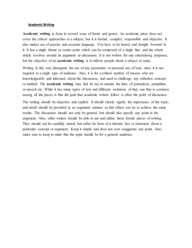 Academic writing | PDF