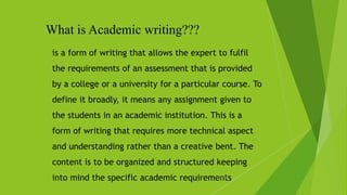 Academic writing | PPTX