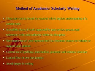 Academic or Scholarly Writing for Students | PPT | Publishing Industry ...