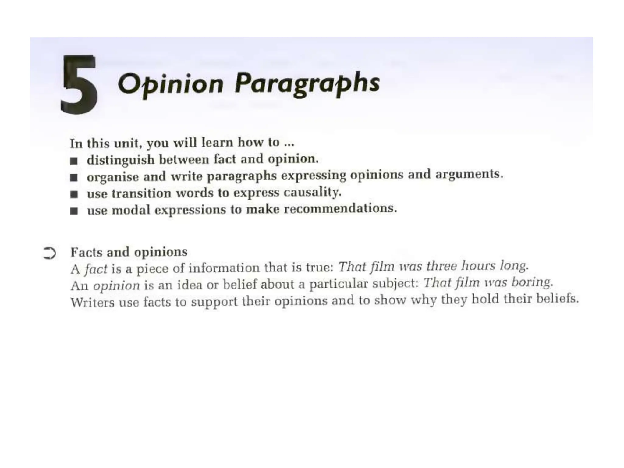 Academic Writing (Opinion Paragraphs) class 05-part2 | PPTX