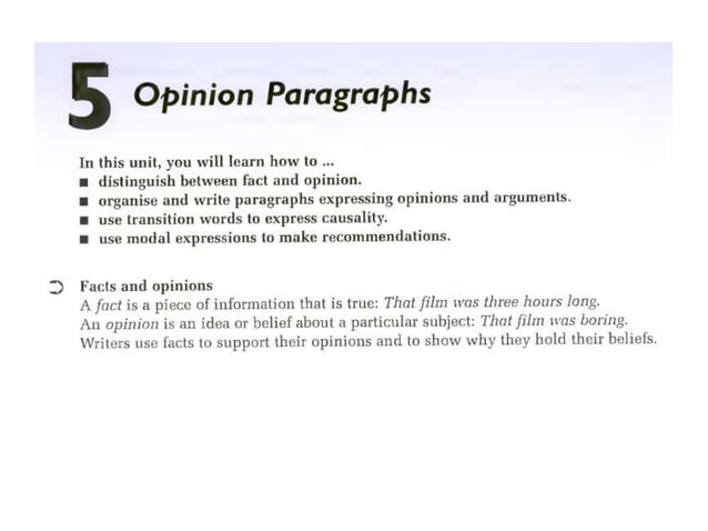 Academic Writing (Opinion Paragraphs) class 05-part2 | PPTX
