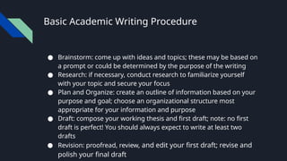 An Overview of Standard Academic Writing | PPTX