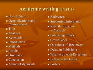 Academic writing part 1 | PPTX