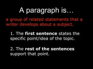 Academic writing 1 The Paragraph | PPT