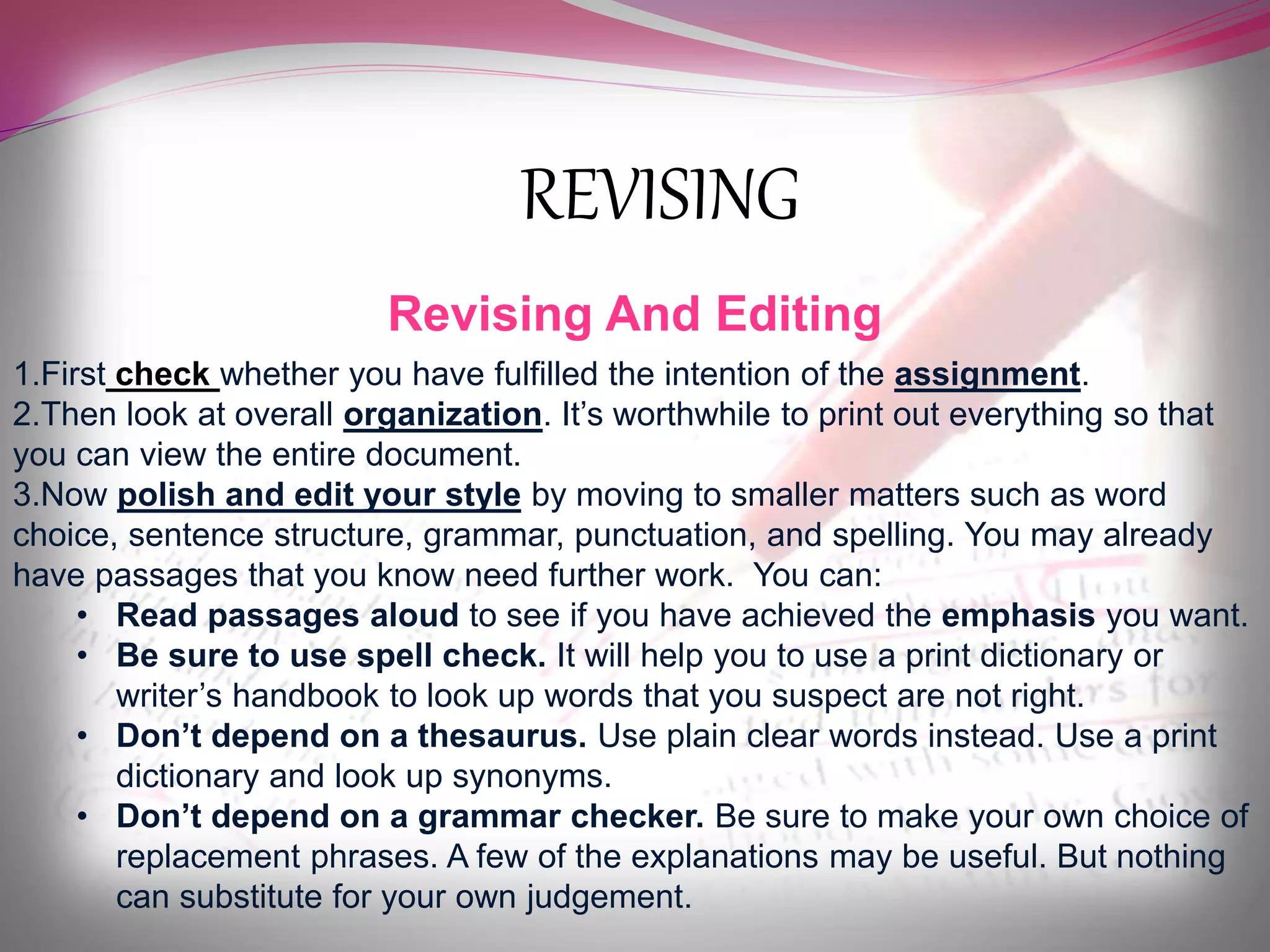 Academic writing advice powerpoint | PPTX