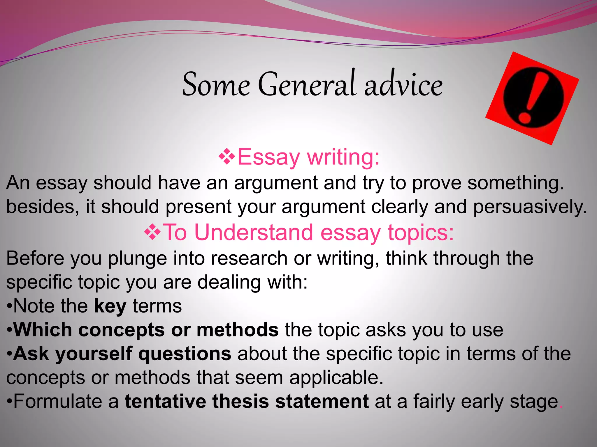 Academic writing advice powerpoint | PPTX