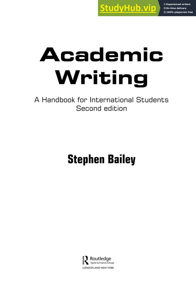 Academic Writing A Handbook For International Students 2Nd Edition | PDF