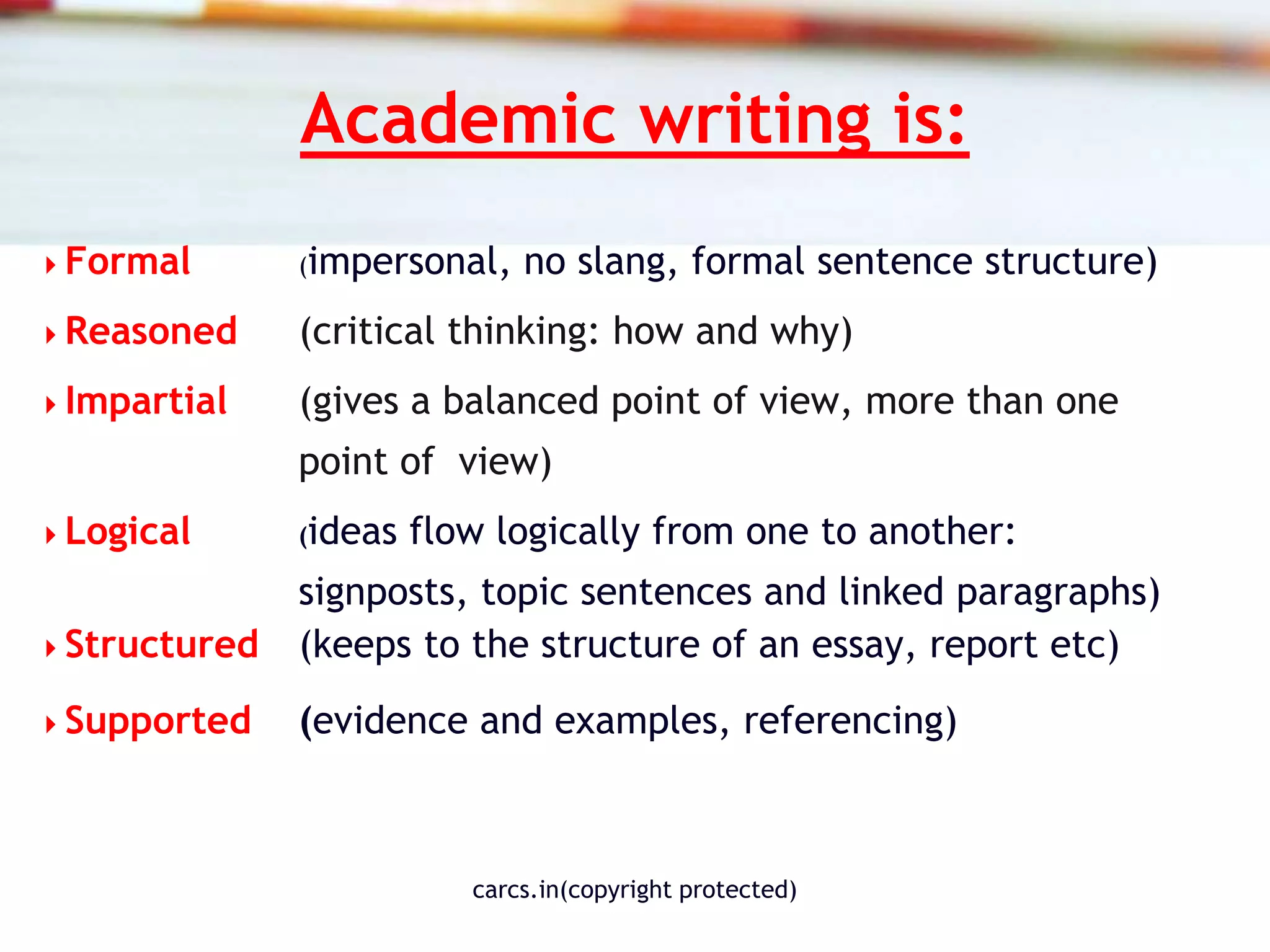 Academic Writing and Error | PPT