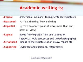 Academic Writing and Error | PPT