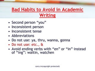 Academic Writing and Error | PPT