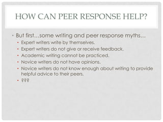 Academic writing and peer response | PPTX