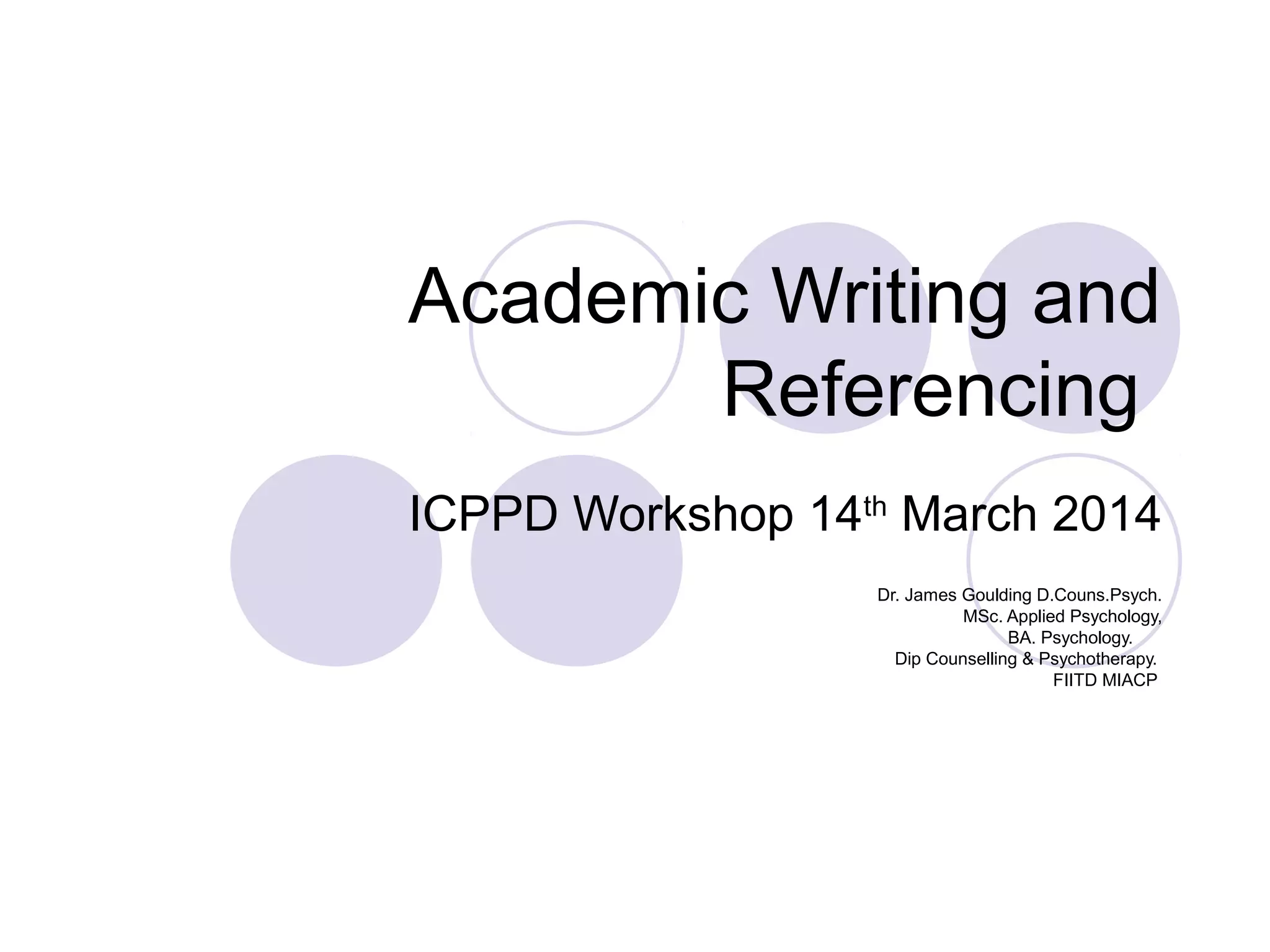Academic writing and referencing | PPT