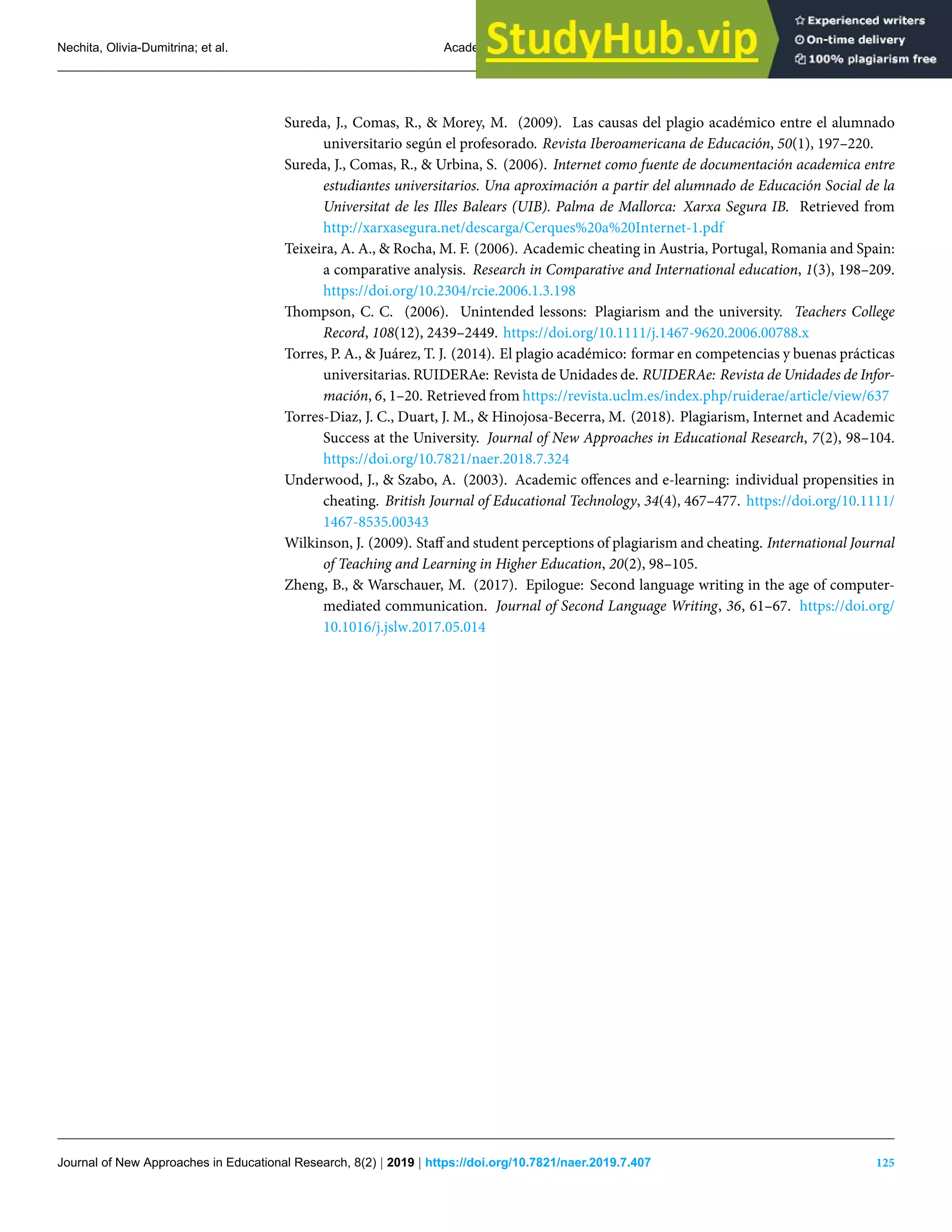 Academic Writing And The Internet Cyber-Plagiarism Amongst University Students | PDF