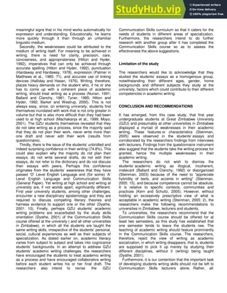 Academic writing challenges at Universities in Zimbabwe A case study of ...