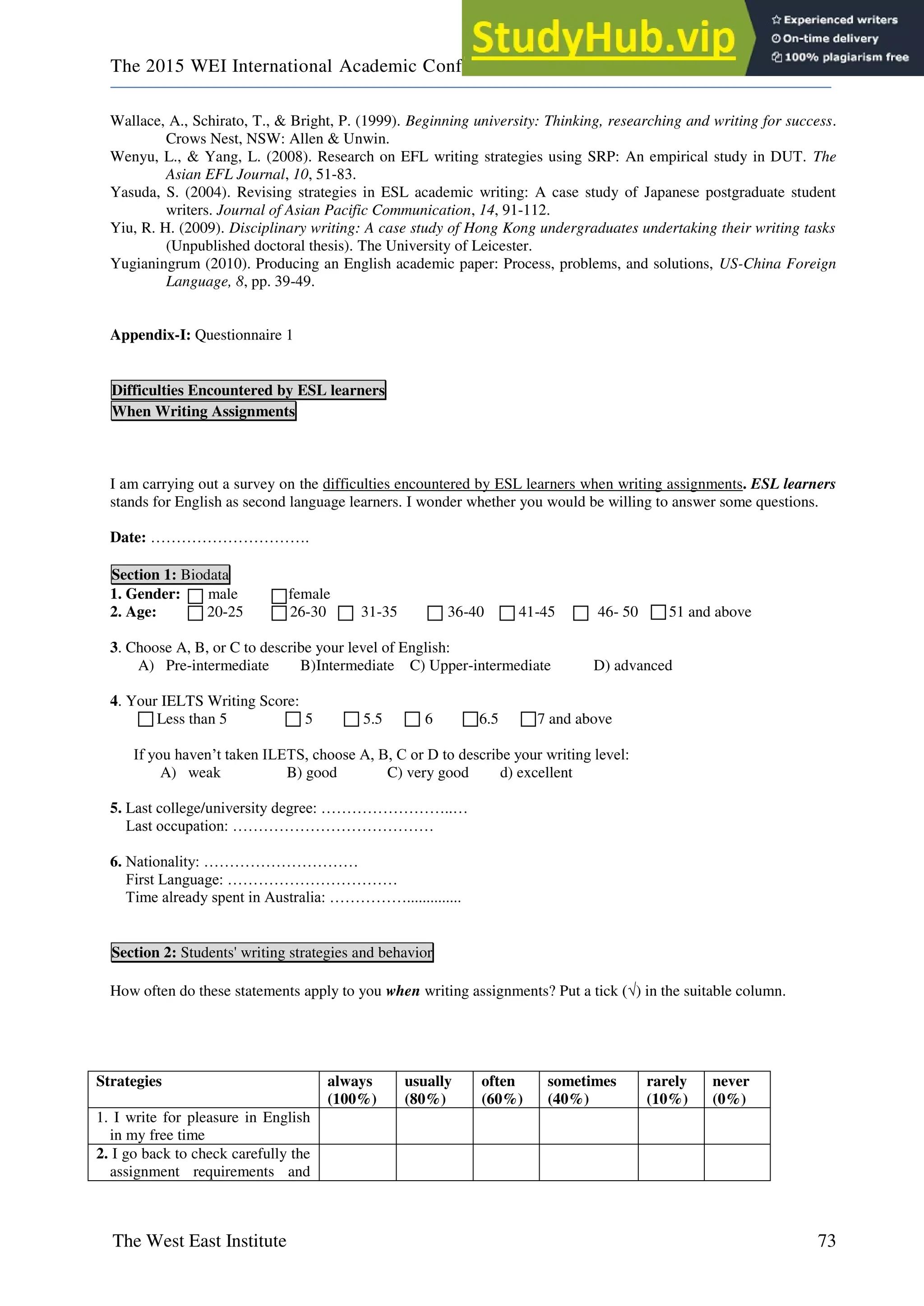 Academic Writing Difficulties | PDF