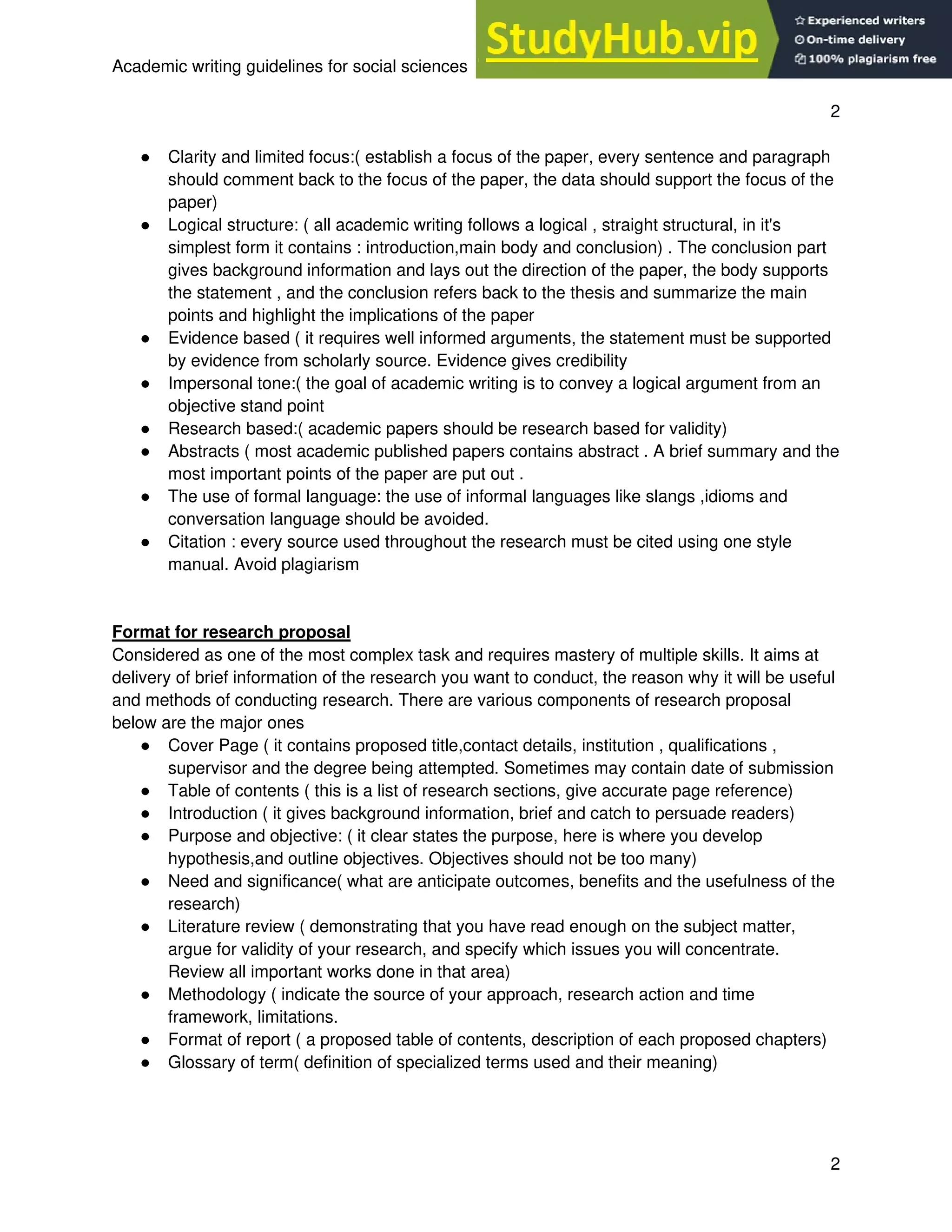 Academic Writing Guidelines For Social Sciences | PDF | Education